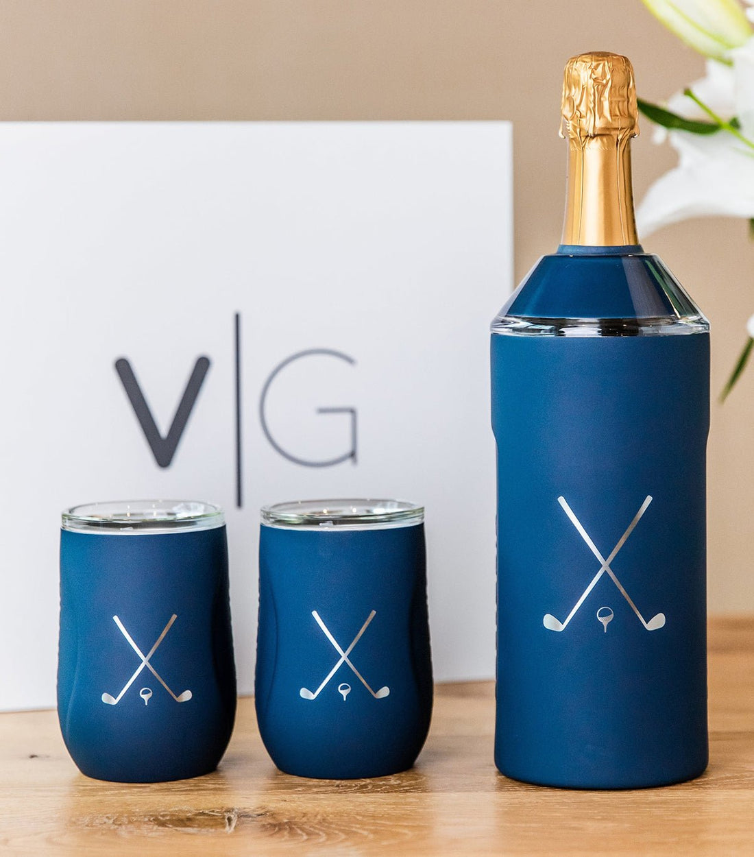 Best Golf Gift: Wine Set in Navy – Vinglacé