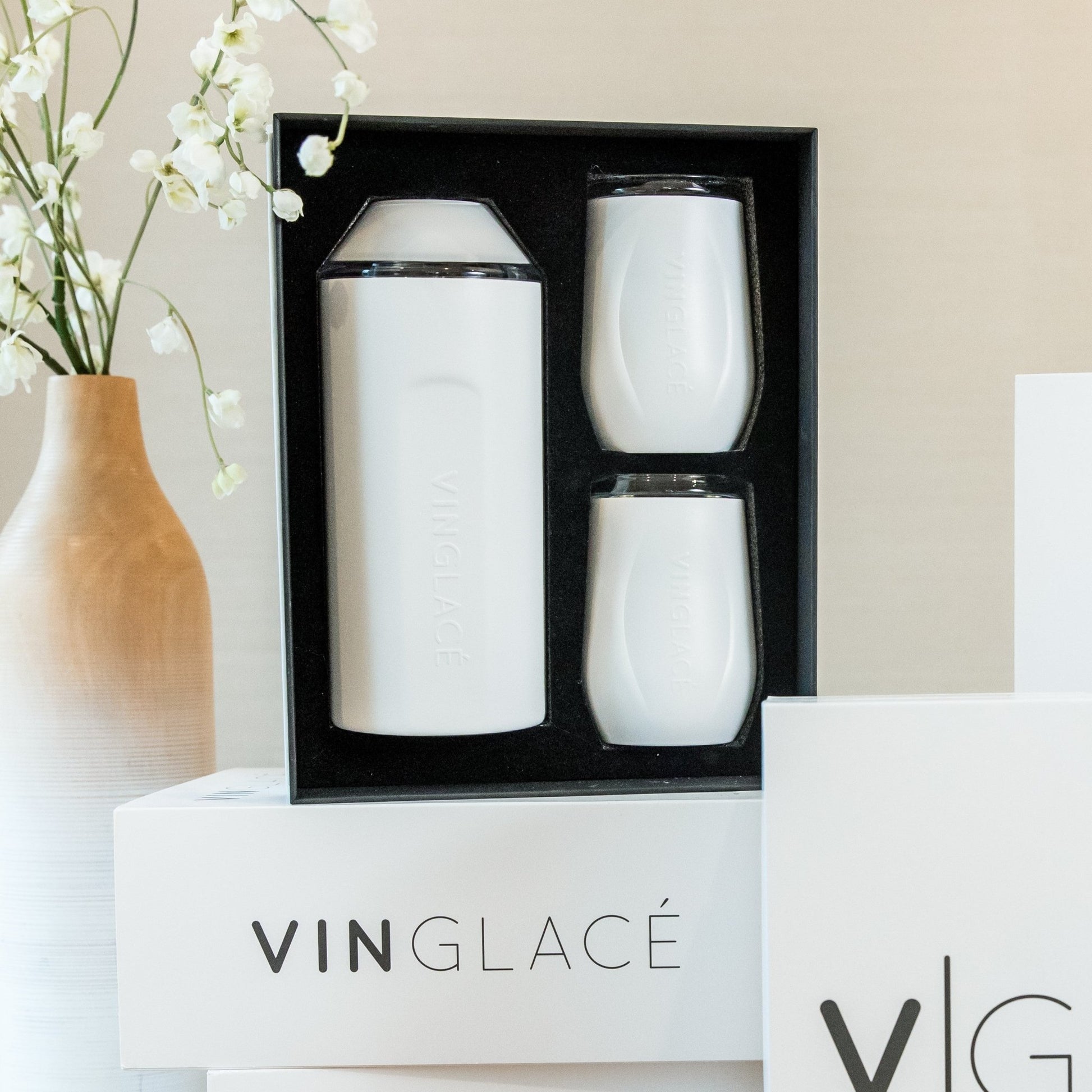 Wine and Wine Glass Gift Set - Vinglacé