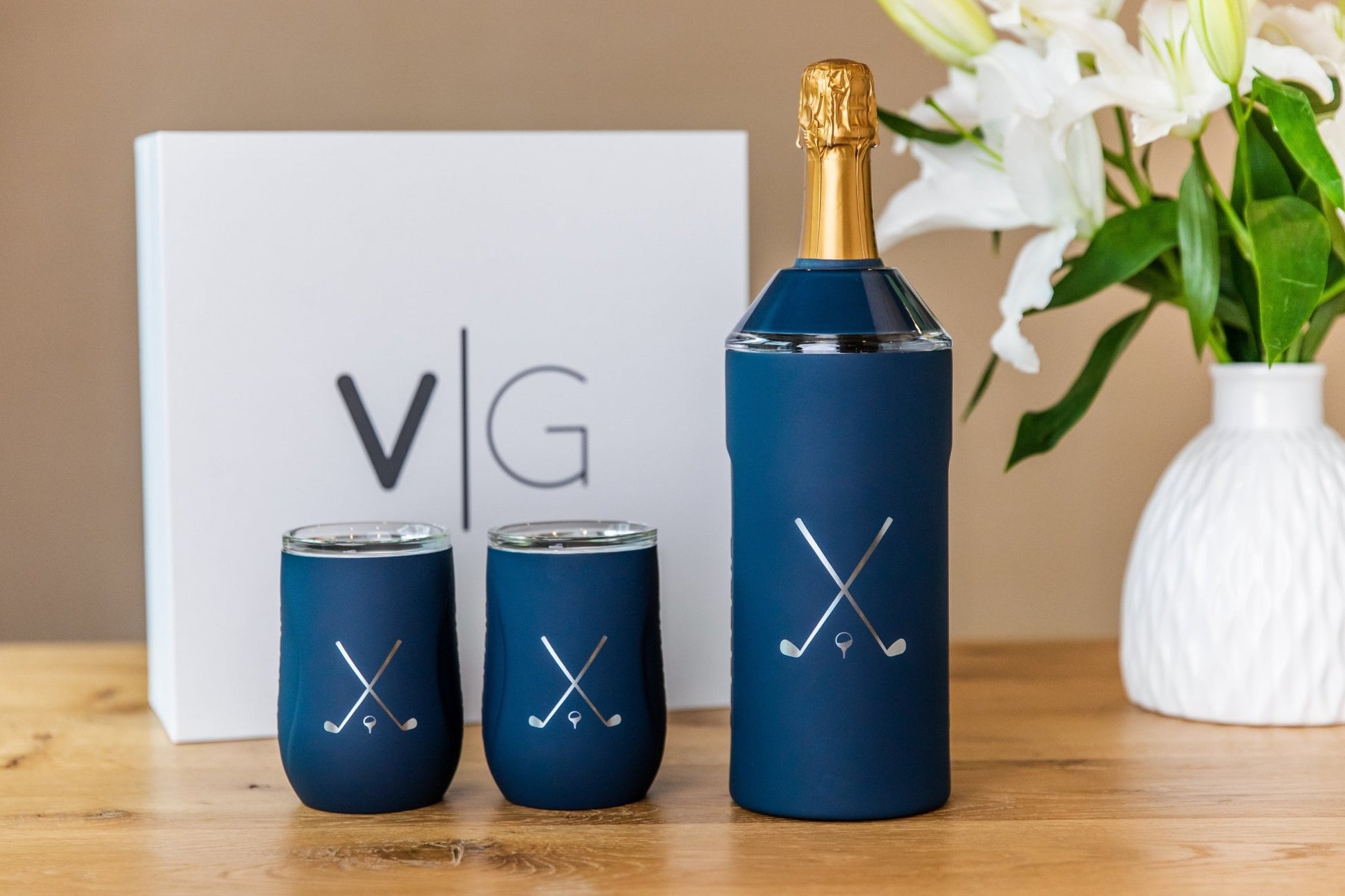 Best Golf Gift: Wine Set in Navy – Vinglacé